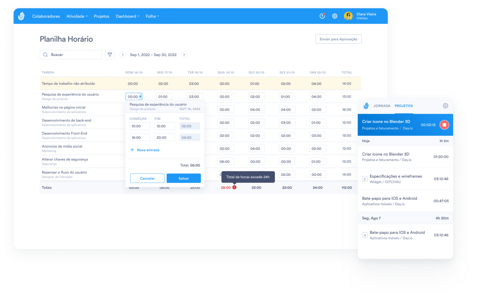 Oitchau - Controle de Ponto & Timesheets